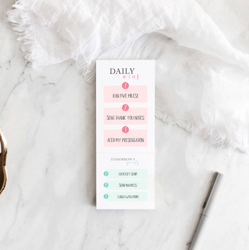 Daily Wins & Goals List // Goals // List // Planner // Daily - Etsy