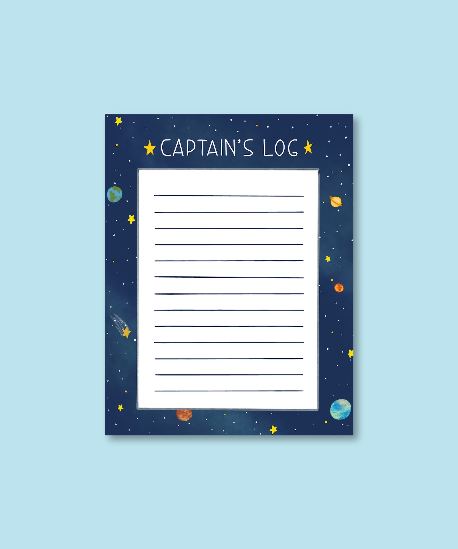 Captain's Log Notepad //lined Notepad / Starship Notepad - Etsy
