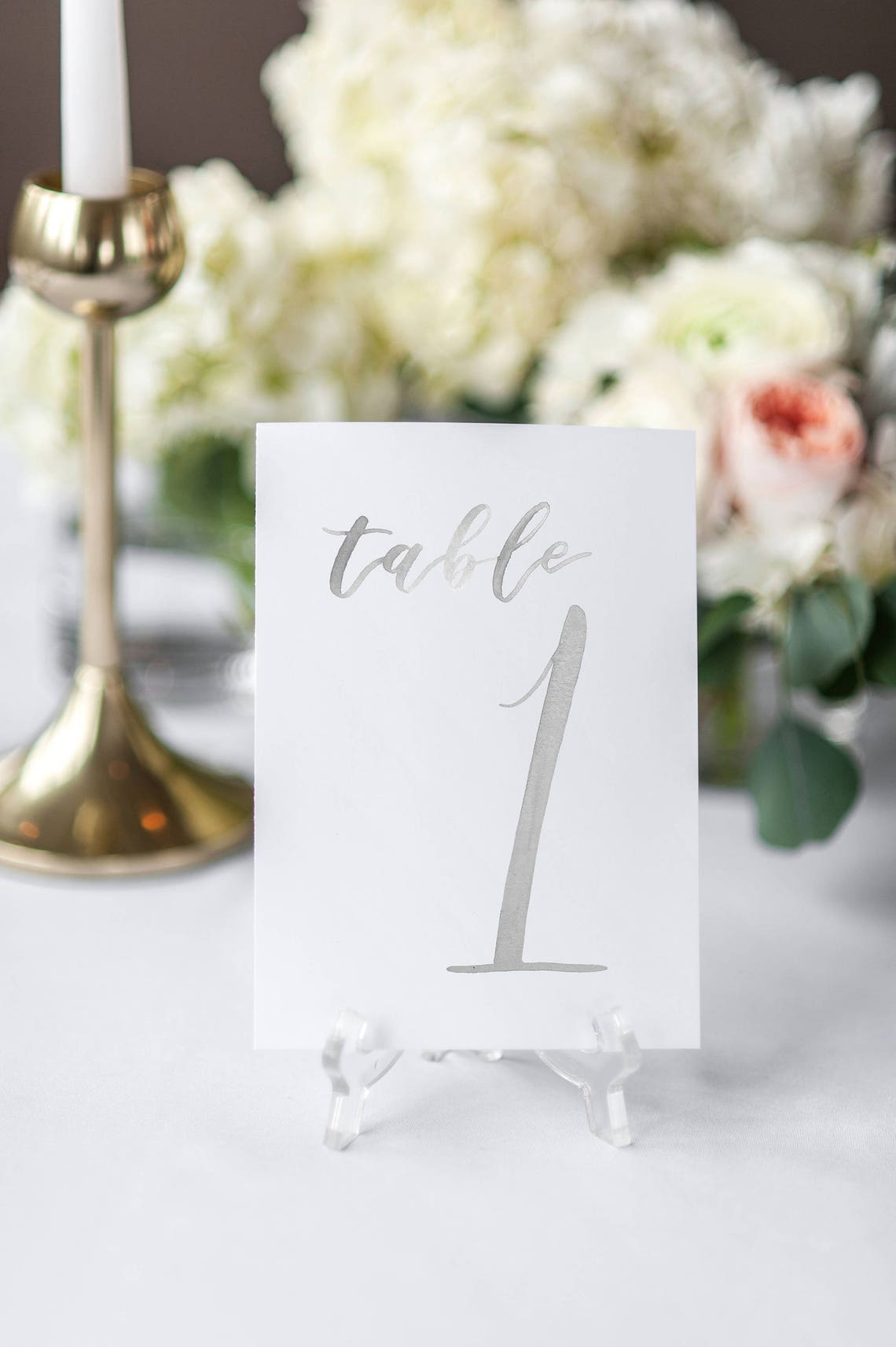 Watercolor Wedding Table Numbers LIGHT GRAY // table Cards ...