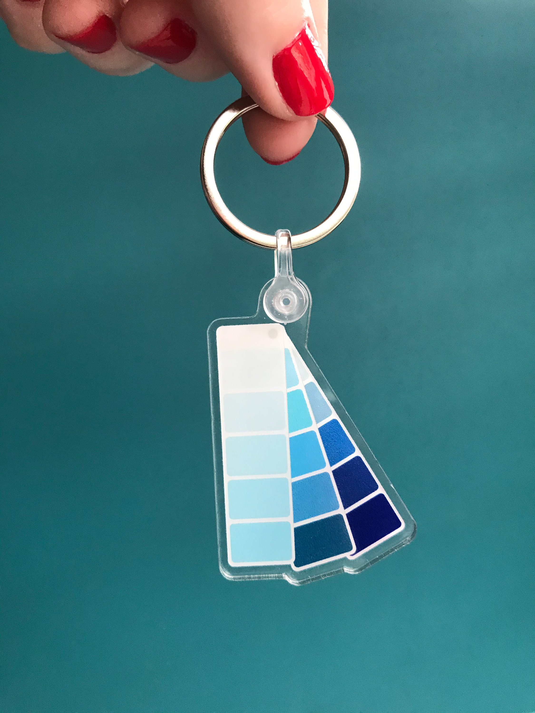 Shades of Blue Acrylic Keychain // Acrylic Keychain / Designer - Etsy