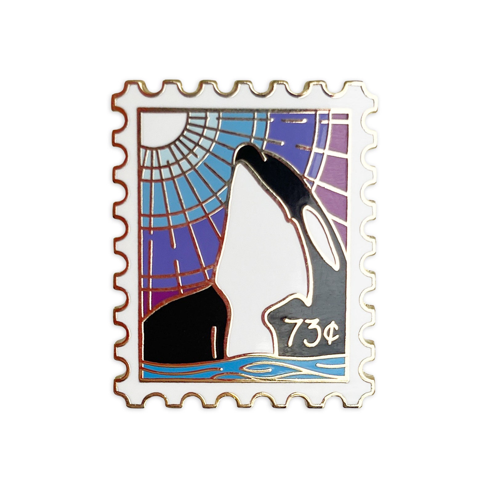 Curious Orca Postage Stamp Enamel Pin // Orca Pin / Killer - Etsy