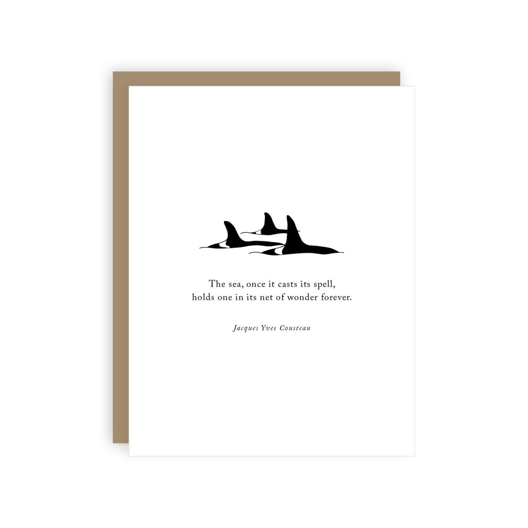 Orca Conservation Letterpress Card (orca) / orca Conservation / Killer ...