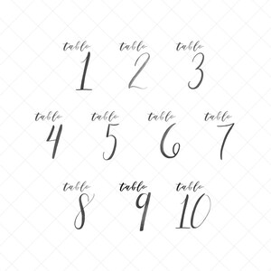 Watercolor Wedding Table Numbers BLACK // table Cards // Watercolor ...
