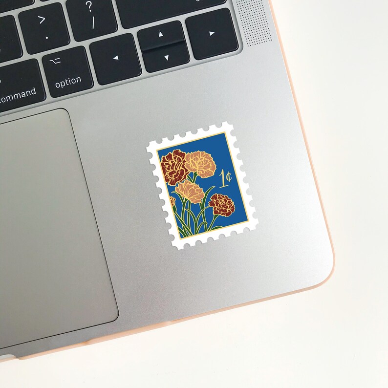 January Carnation Birth Month Stamp Sticker // Birth Month / Water ...