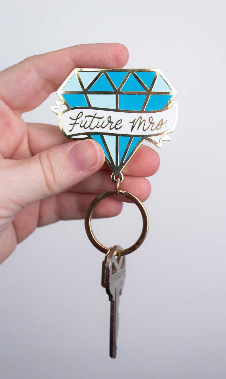Future Mrs. Enamel Keychain // Diamond Keychain / Engaged Keychain ...
