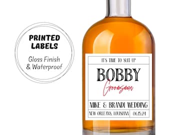 Groomsmen Proposal Label, Custom Groomsman Whiskey Proposal Gift Box ...