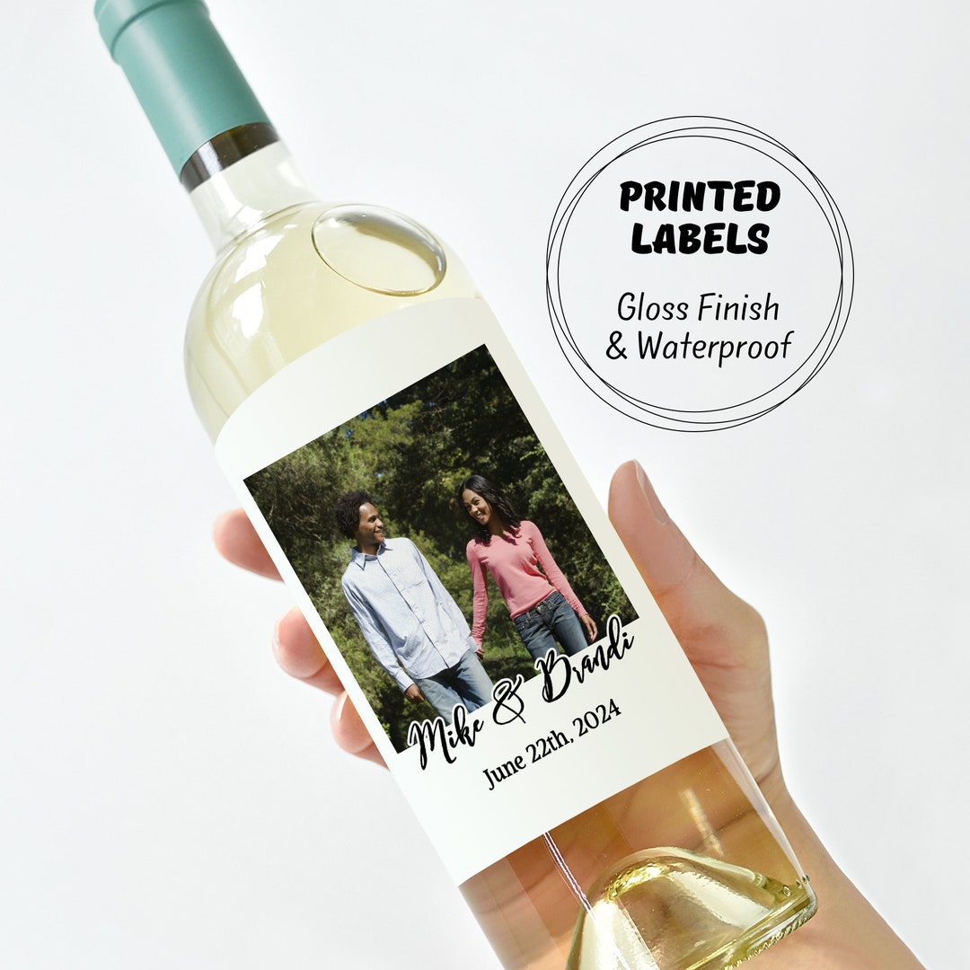 Wedding & Anniversary Wine Bottle Labels - Custom Photo Wine and ...