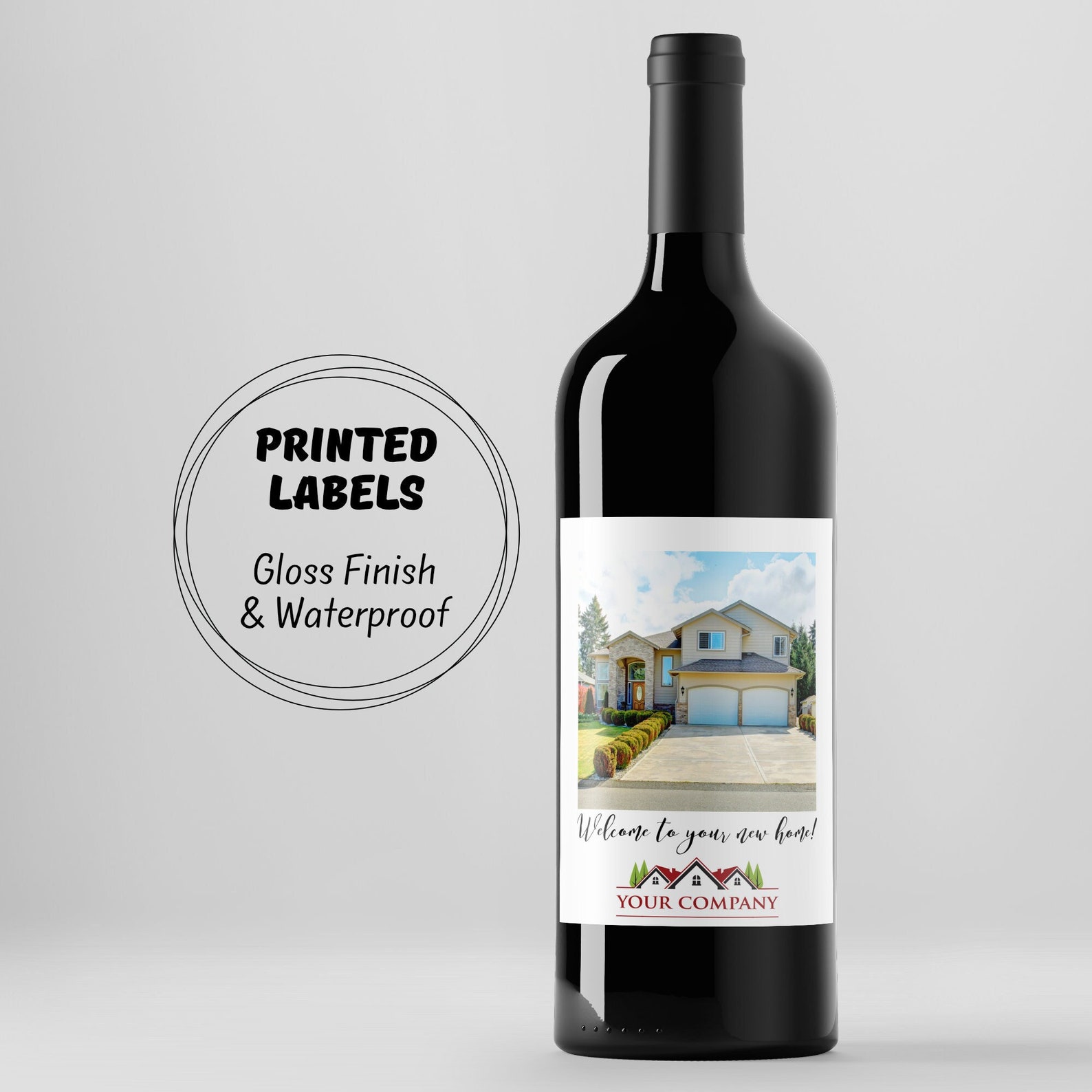 Custom Wine Label: Realtor New Home Gift, Glossy Personalized Label - Etsy