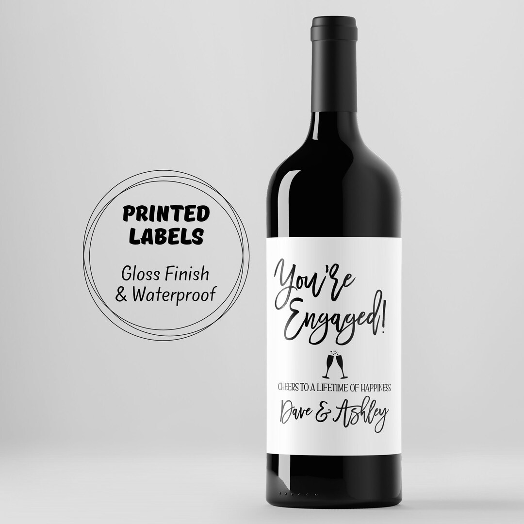Custom Engagement Wine Labels: Personalized Celebration Gift - Etsy
