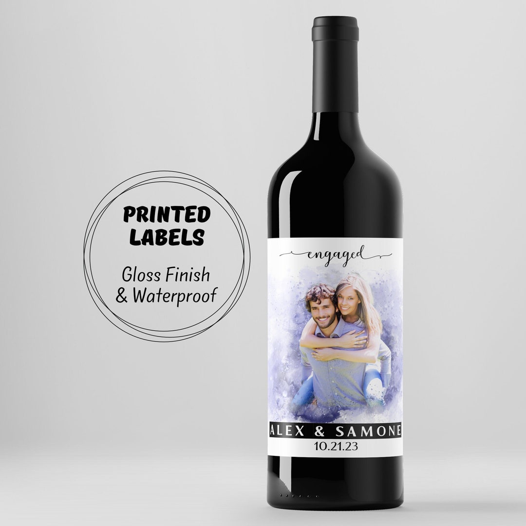 Custom Photo Wine Label: the Ultimate Engagement & Wedding Gift - Etsy