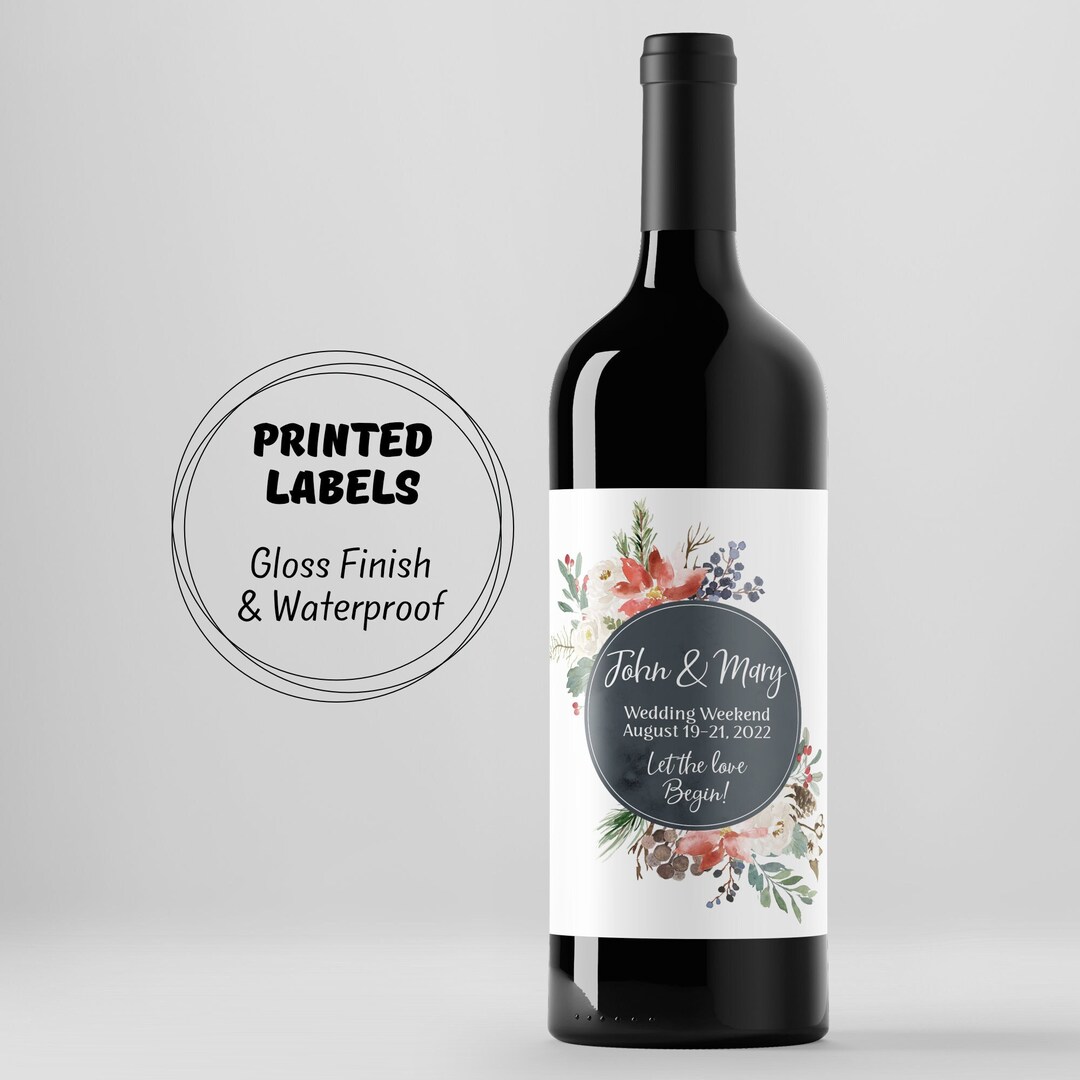 Custom Wedding Champagne and Wine Bottle Labels: Perfect for ...
