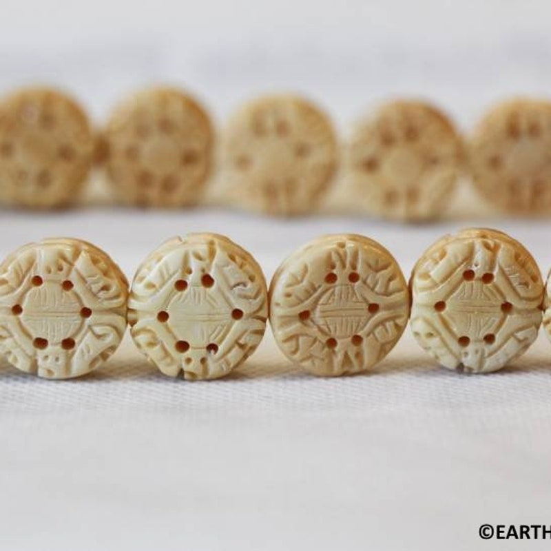 Carved Fish Bone Bead - Etsy