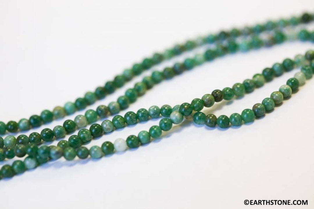 XS/ African Jade 2mm Round Beads 16" Strand Natural Green Verdite ...