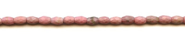 M-S/ Rhodonite 8x35mm/ 6x12mm/ 4x6mm Faceted Oval Rice Beads 15" Strand ...