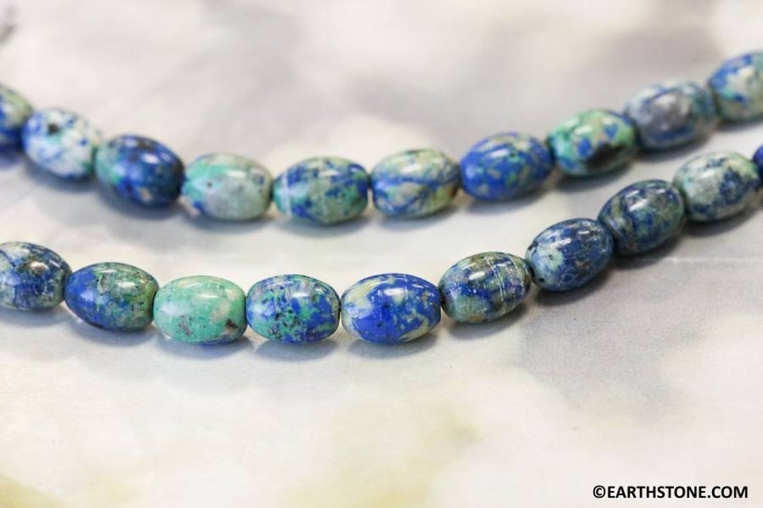 S/ Azurite 6x8mm Oval Beads 16 Strand Natural Blue/green Mixed Gemstone ...