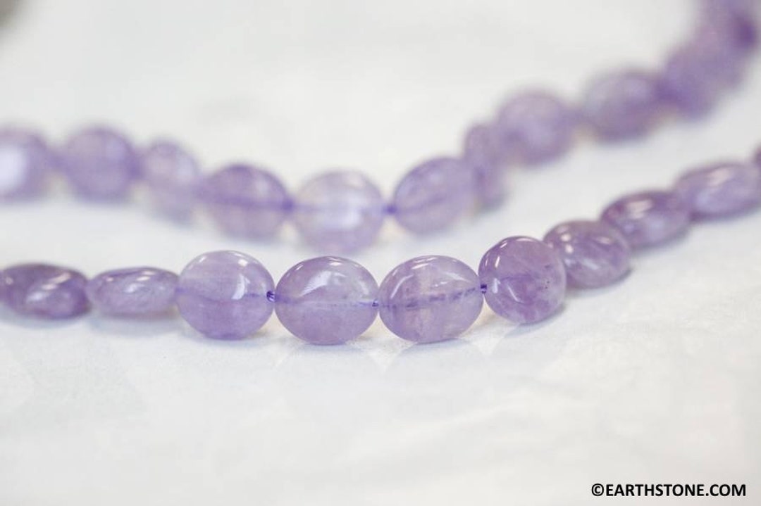M/ Cape Amethyst 10x12mm Flat Oval Beads 16" Strand Enhanced Quartz ...