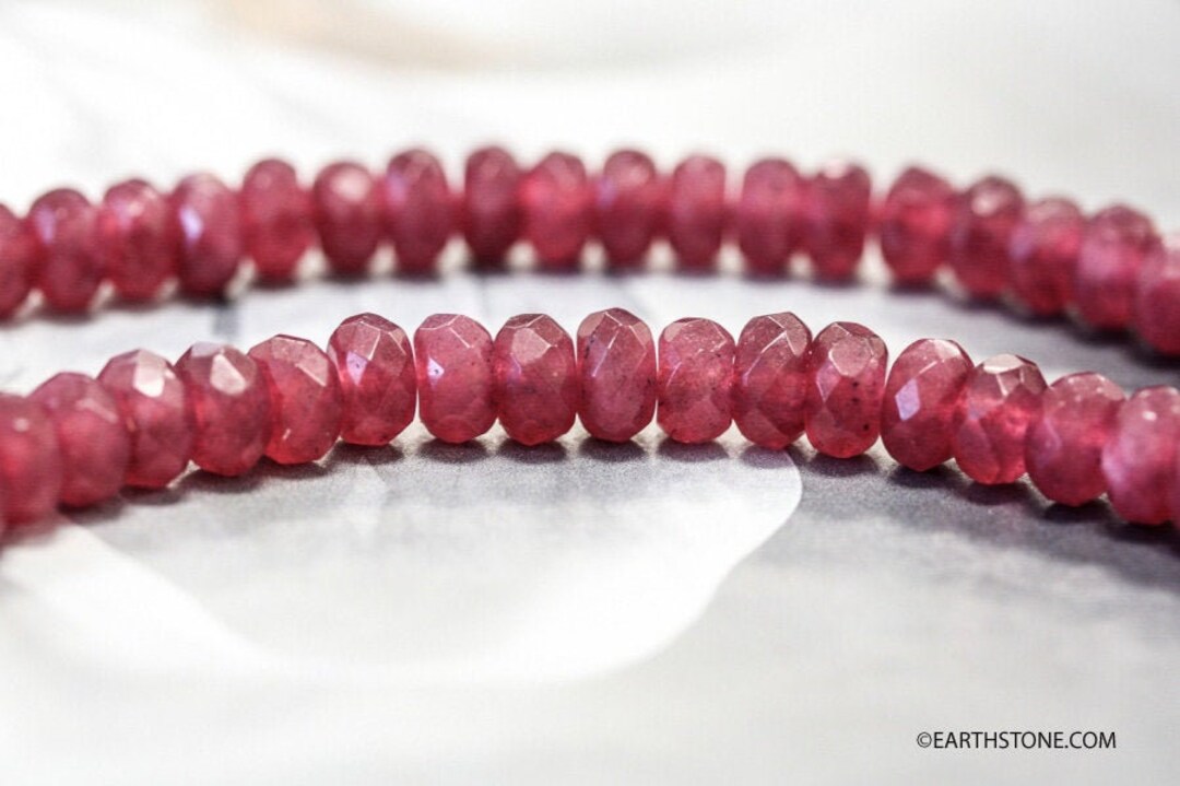M/ Purple Jade 8mm/ 10mm Faceted Rondelle Beads 15.5 Strand Dyed Purple ...