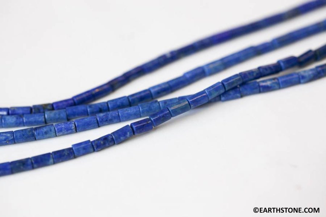 XS/ Natural Lapis 3x5mm Tube Beads 16" Strand Natural Gemstone Beads ...