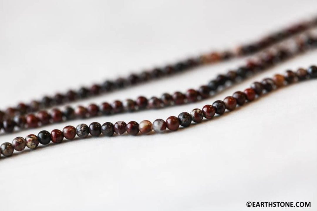 XS/ Poppy Jasper 2mm/ 3mm Round Beads 15.5" Strand Natural Jasper ...