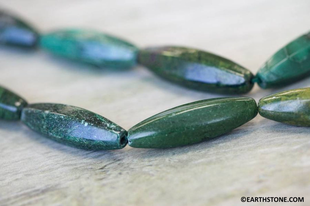 M/ African Jade 10x35mm 6-sided Oval Rice Beads 16 Strand Size Varies ...