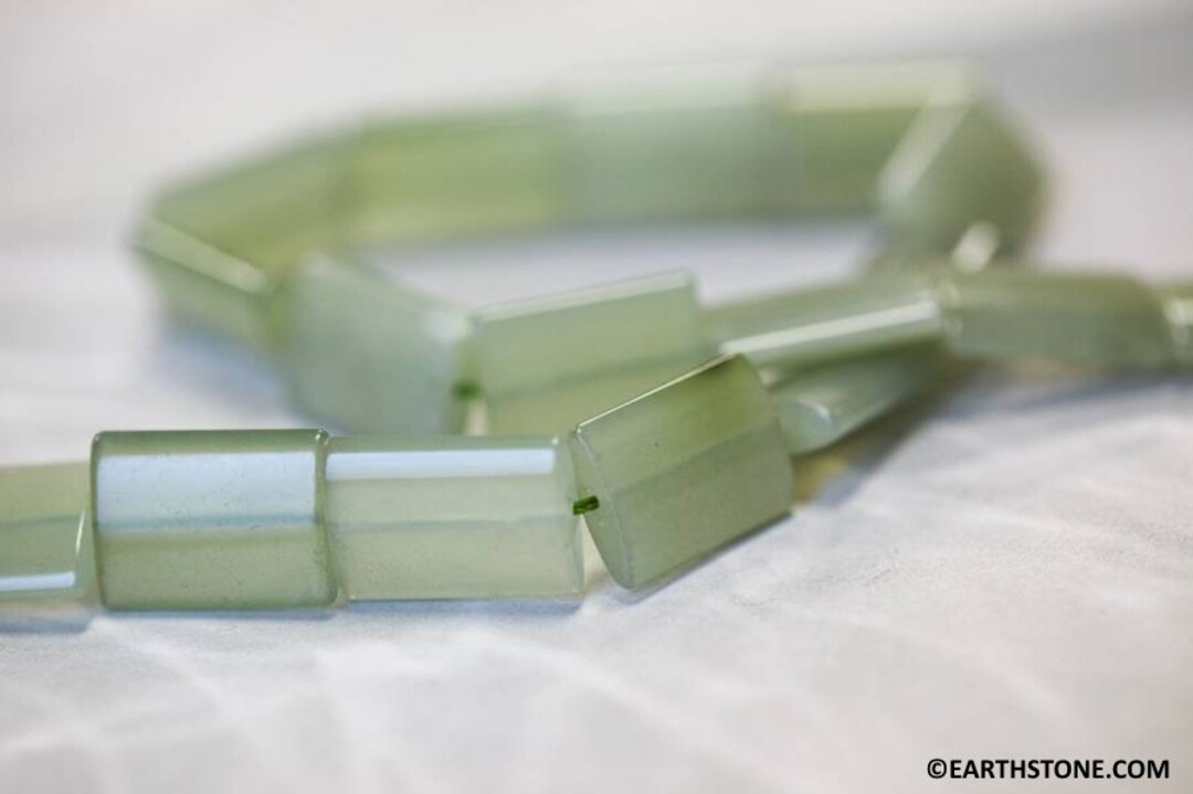 L/ New Jade 15x20mm Flat Rectangle Beads 16" Strand Size/shade Varies ...