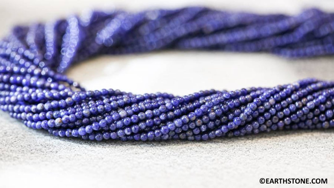 XS/ Sodalite 2mm Round Beads 16" Strand Natural Gemstone Beads for ...