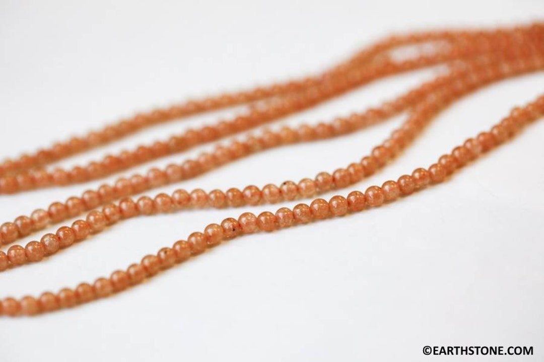 XS/ Red Aventurine 2-2.5mm/ 3mm Round Beads 16" Strand Natural Quartz ...