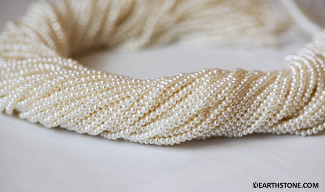 XS/ Freshwater Pearl 2-2.5mm Potato Beads 16" Strand Natural White ...