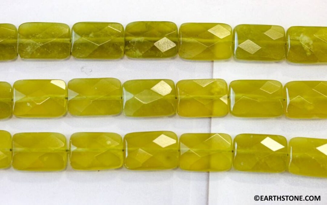 M/ Olive Quartz 13x18mm Cushion Cut Beads 16" Strand Shade Varies ...