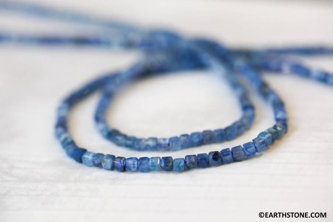 XS/ Kyanite 2.5mm Beveled Cube Beads 15.5" Strand Stabilized Gemstone ...