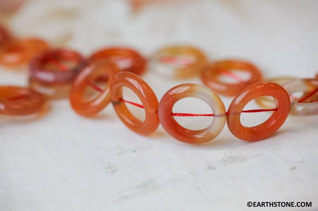 Natural Carnelian 20mm/ 30mm Donut Beads 16