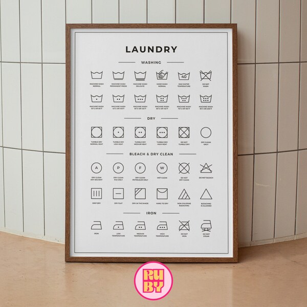 Laundry Cheat Sheet - Etsy