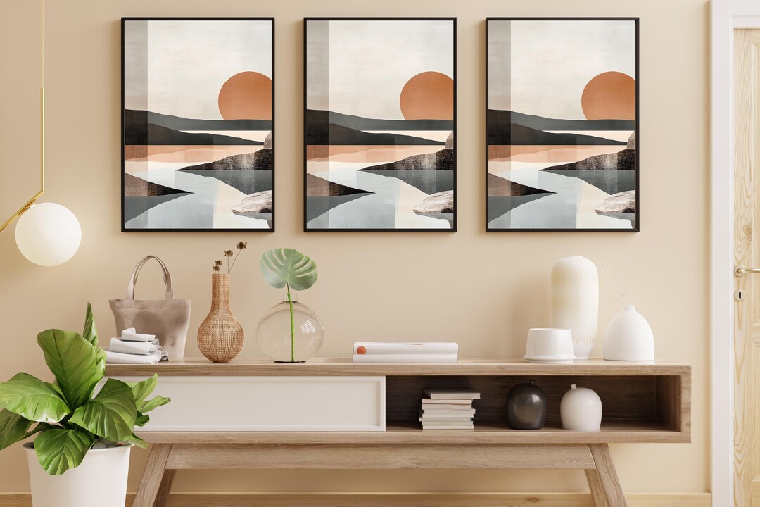 Digital Wall Art Print - Dark Red Moon Design, Celestial Art, Blood ...