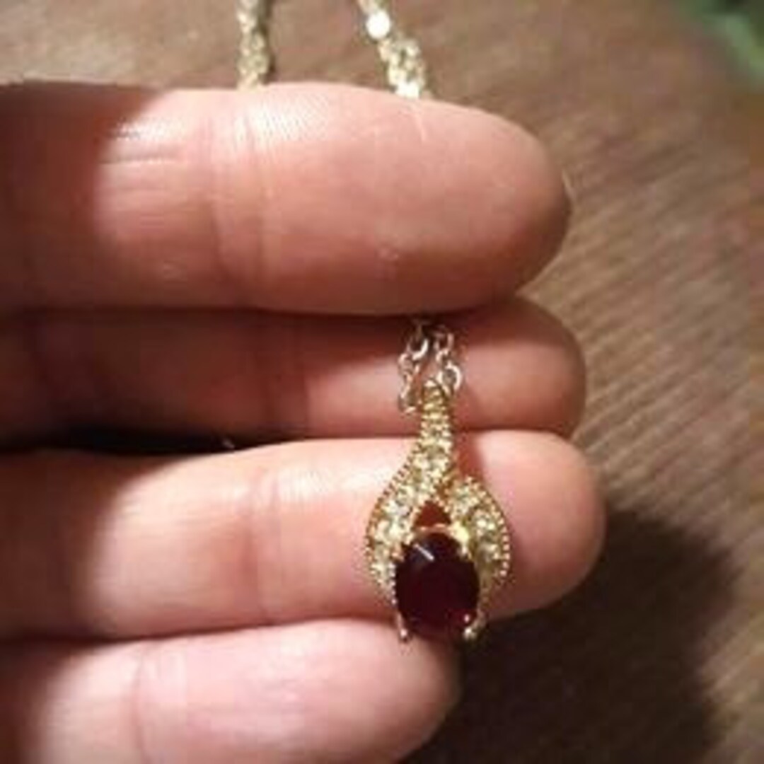 Gorgeous Vintage Ruby and White Sapphire S Pendant Goldtone Chain ...
