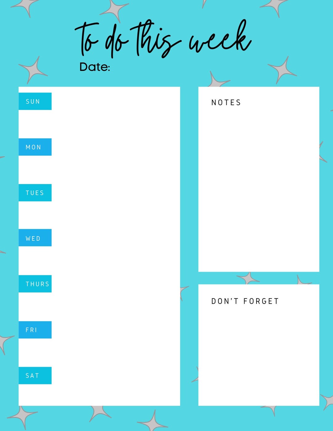 To Do Sheet to Do Weekly Planning Sheet Digital Weekly - Etsy