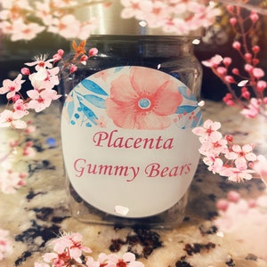 Placenta Gummy Bears! Placenta Encapsulation Gummies! Great Baby Shower Gift and New Mom Gift ...