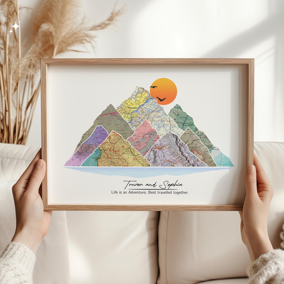 Personalized Couple Travel Map – Anniversary Gift, Custom Map, Travel ...