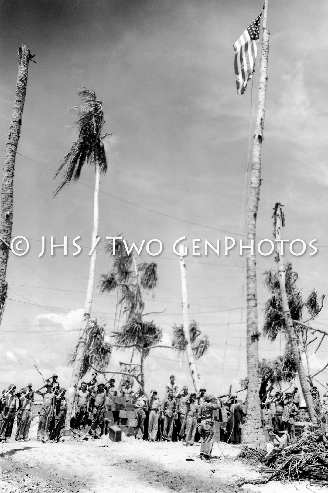 Flag Over Betio, WWII, Historic WWII Photo, War Photo, Combat ...
