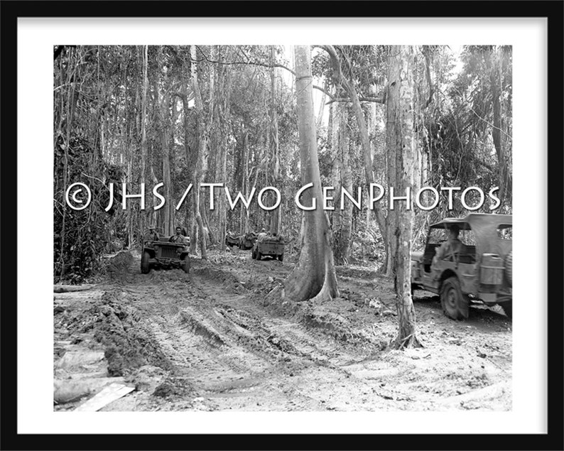 Road to the Front, Historic WWII Photo, Matanikau River, Marines ...