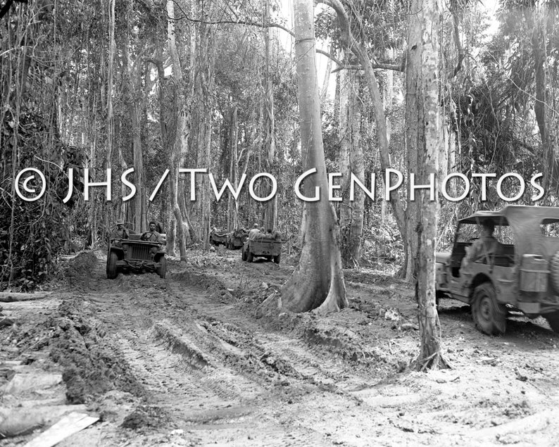 Road to the Front, Historic WWII Photo, Matanikau River, Marines ...