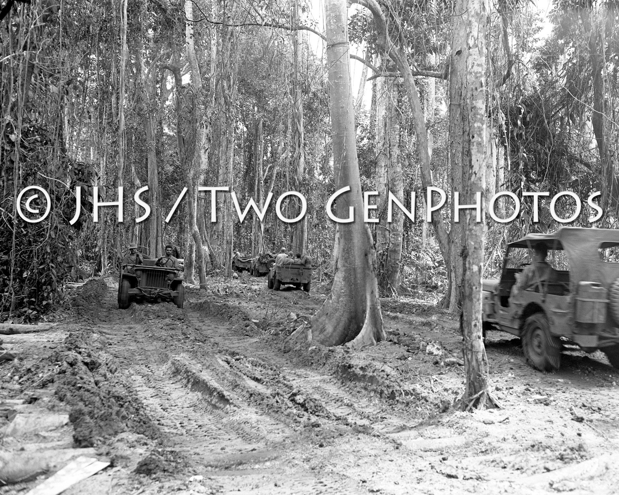 Road to the Front, Historic WWII Photo, Matanikau River, Marines ...
