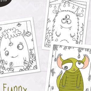 Funny Monsters Coloring Pages, Cute Little Monsters, Coloring Book ...