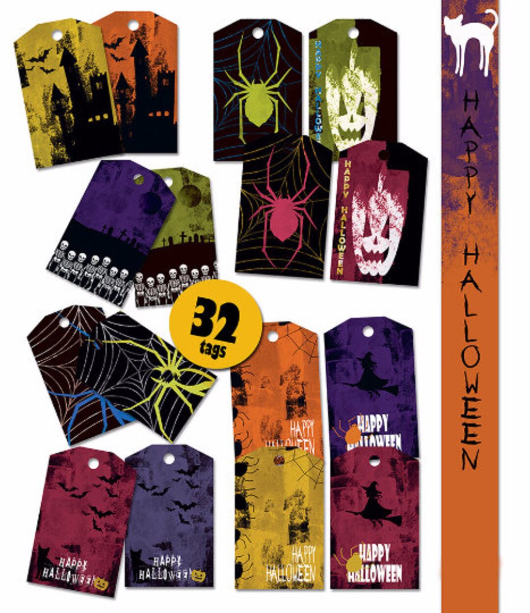 Halloween Tags-printable Halloween Favor Tags-trick or Treat Tags-gift ...