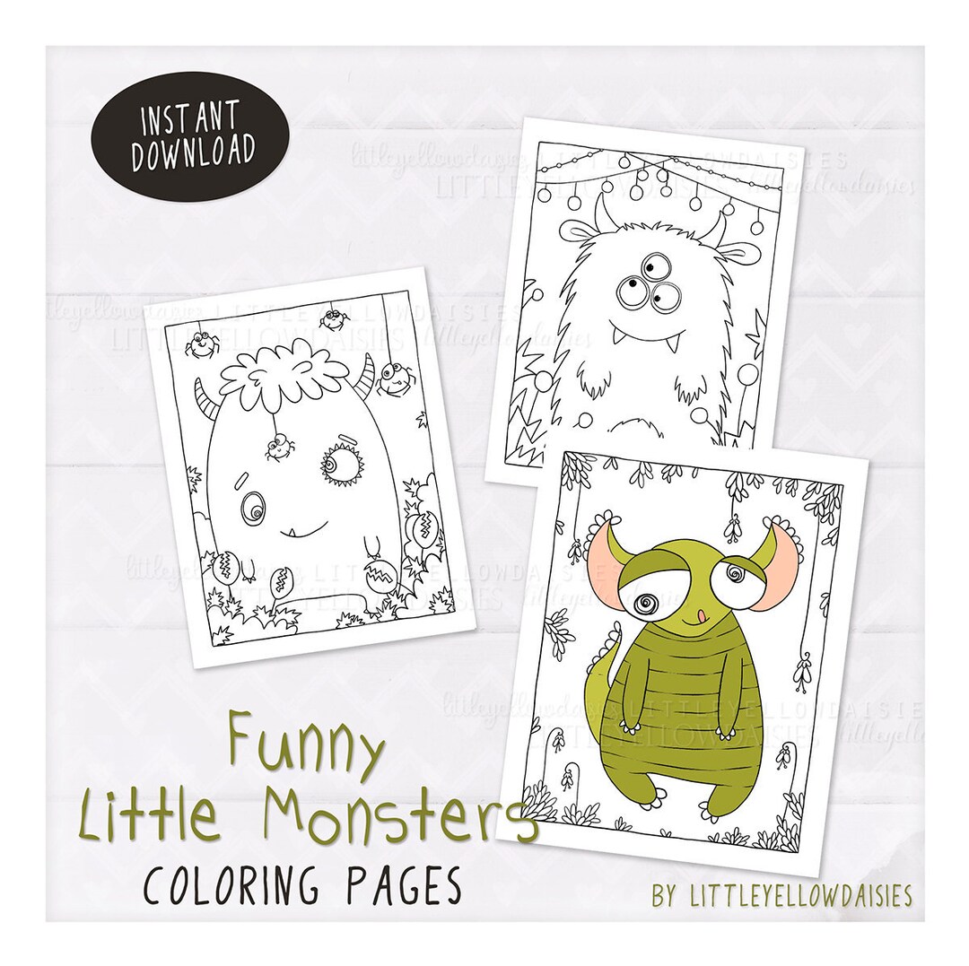 Funny Monsters Coloring Pages, Cute Little Monsters, Coloring Book ...