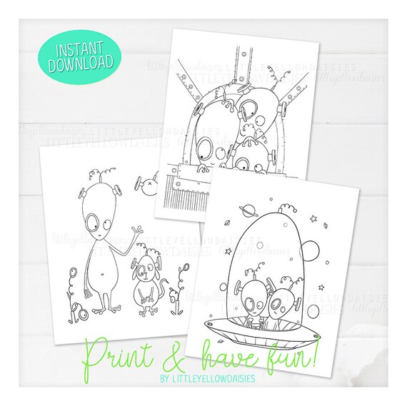 Party Favors & Games Galaxy Planets Kids Activities Alien Coloring ...