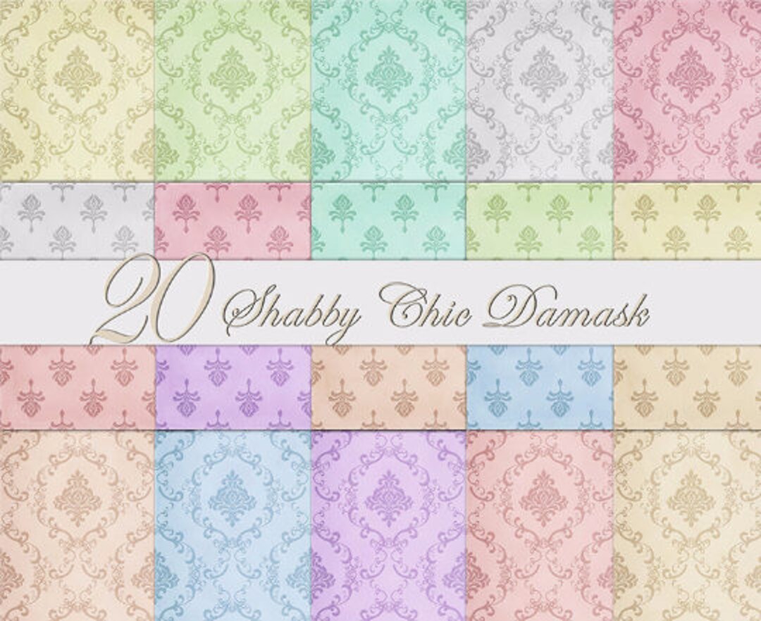Rainbow Damask Digital Papers, Wedding Digital Paper, Shabby Chic ...