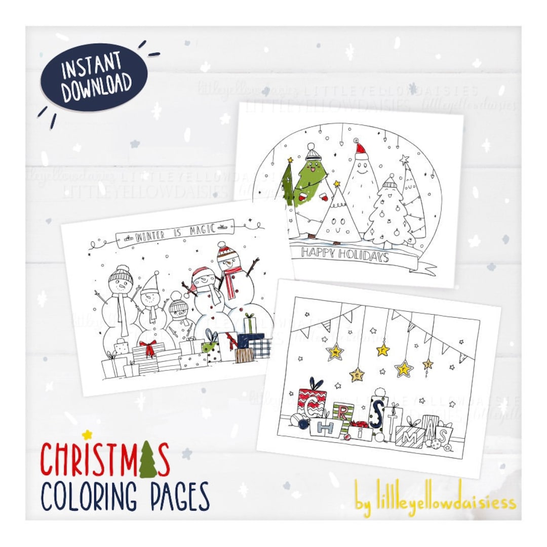 Printable Christmas Coloring Pages, Happy Holidays Coloring Book ...