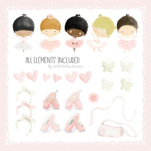 Ballerina Clip Art Set-ballet Watercolor Clipart-cute Ballerinas-ballet ...