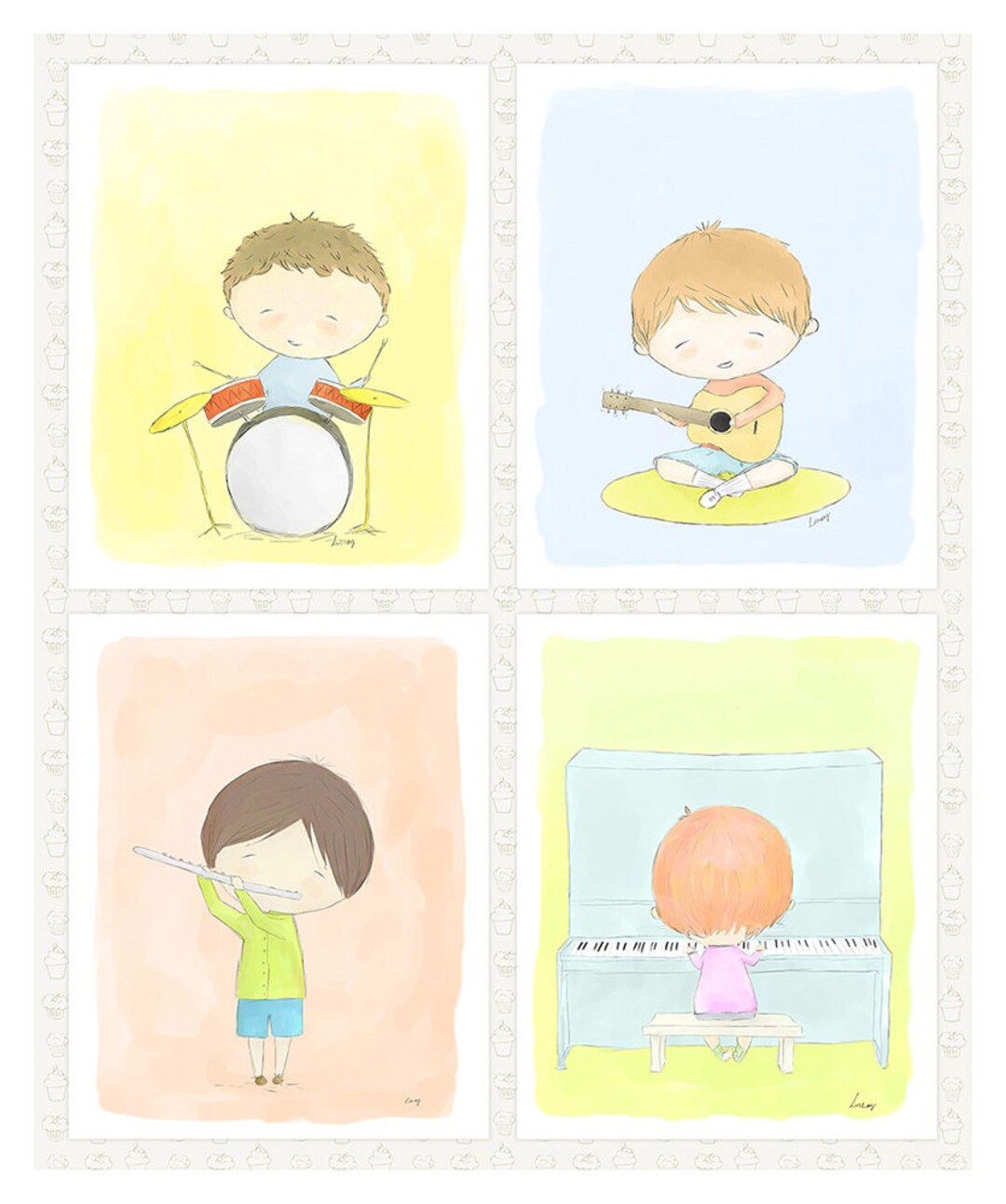 15% off Printable Nursery Art'music Boys''set of 4-printable ...