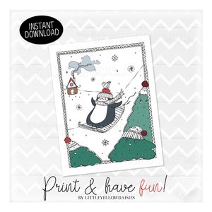 Winter Coloring Pages, Activities for Kids, Christmas Card, Holiday ...